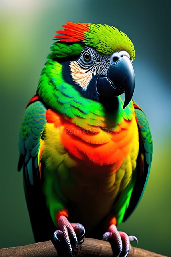 Close Up of Parrot. Scarlet Macaw Parrot Stock Illustration ...