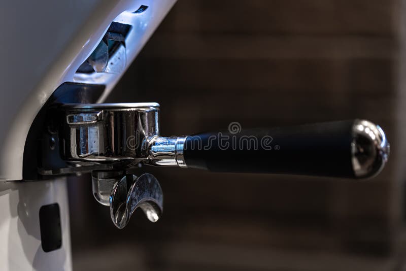 Close-up Part of a Coffee Machine, a Holder for Coffee. Stock Image ...