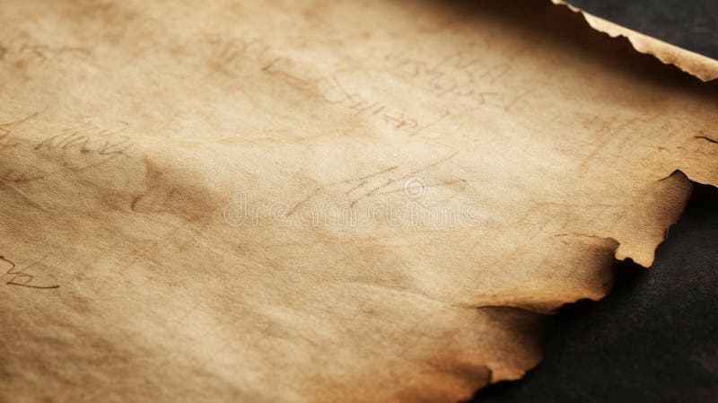 Close-up of a Partially Burned Parchment with Scribbles Stock ...