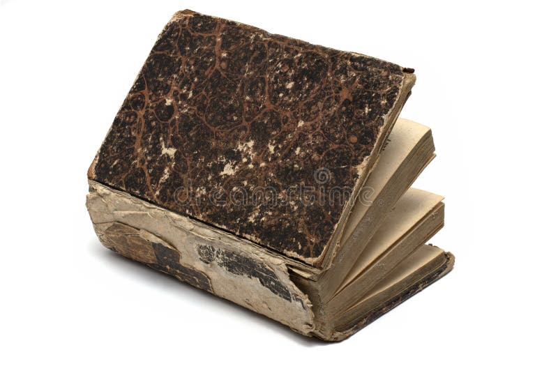 Closeup Partially Opened Leather Book White Background Stock Photo ...