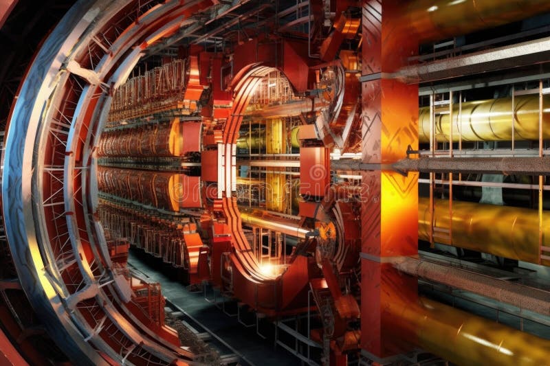 Close-up of Particle Accelerators Inner Structure Stock Illustration ...