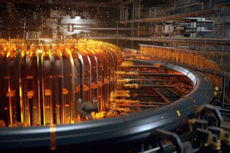 Close-up of Particle Accelerators Inner Structure Stock Illustration ...