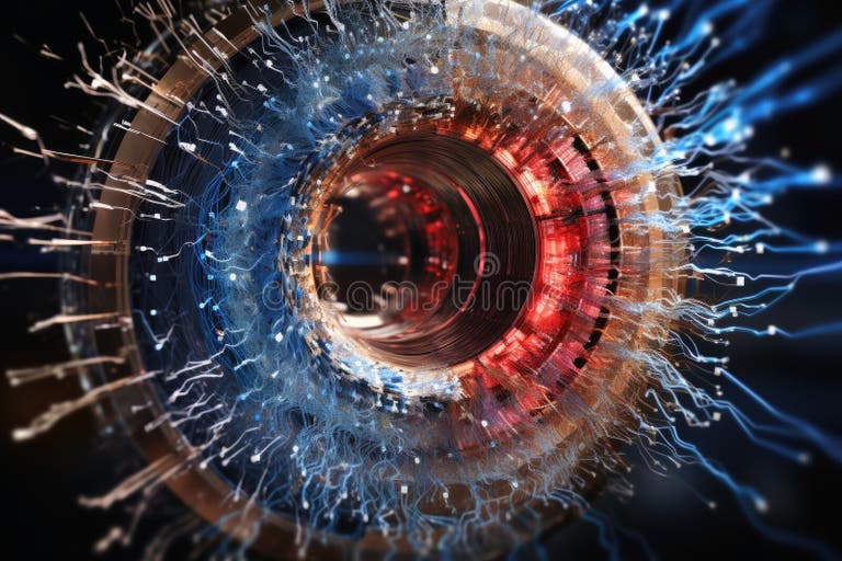 Close Up of Particles Exploding at a Particle Collider Stock ...