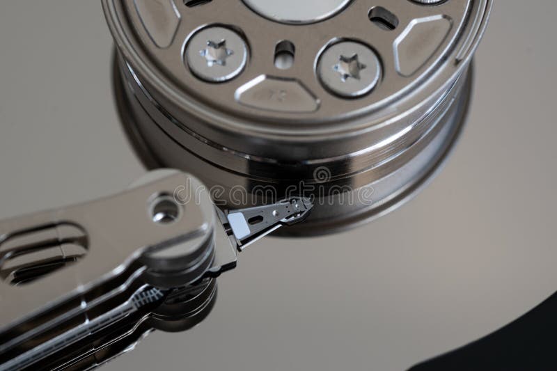 Close Up of Parts Inside Hard Disk Drive Stock Image - Image of hard ...