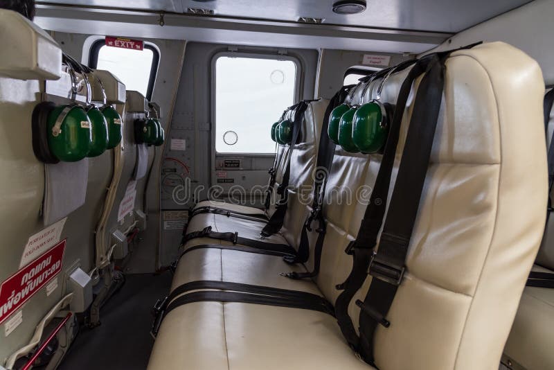 Helicopter Interior Side View through Windows Concept of Private or ...