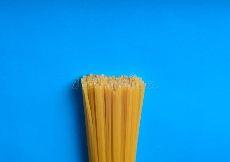 Close Up Pasta on Blue Background Stock Image - Image of macaroni ...