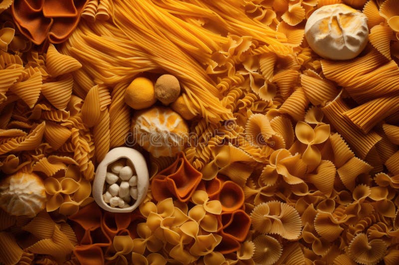 Close-up of Pasta Texture and Shapes Stock Illustration - Illustration ...