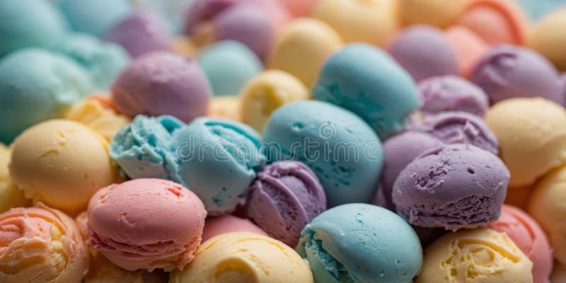 Close Up of Pastel Colored Ice Cream or Cake Frosting. Stock Image ...