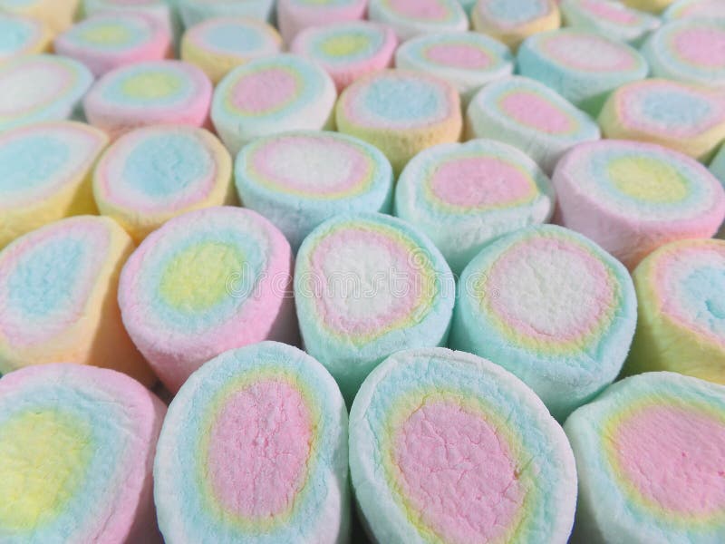 Close-up of Pastel Colored Marshmallows Stock Photo - Image of close ...