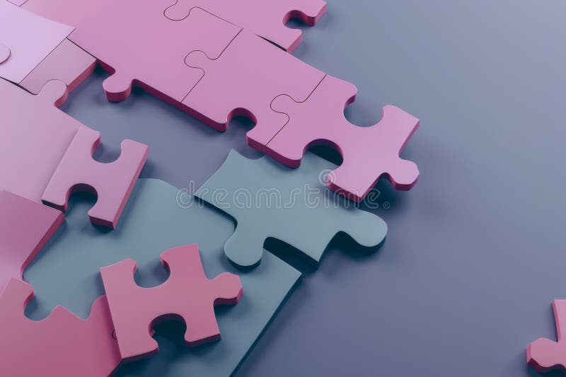 Close-up of Pastel-colored Puzzle Pieces Scattered on a Surface. Stock ...