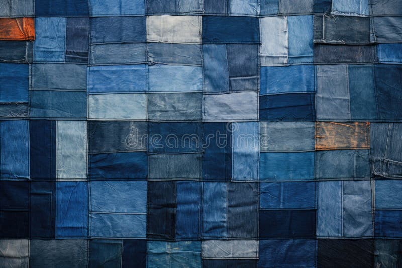 Close Up of a Patchwork Wall Made of Blue Jeans. Perfect for ...