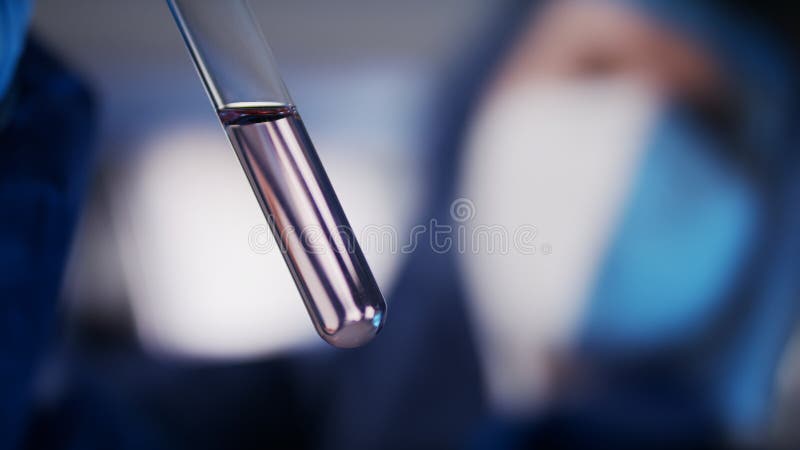 Close Up, Pathology Testing Laboratory, Scientist Analyzing Liquid in ...