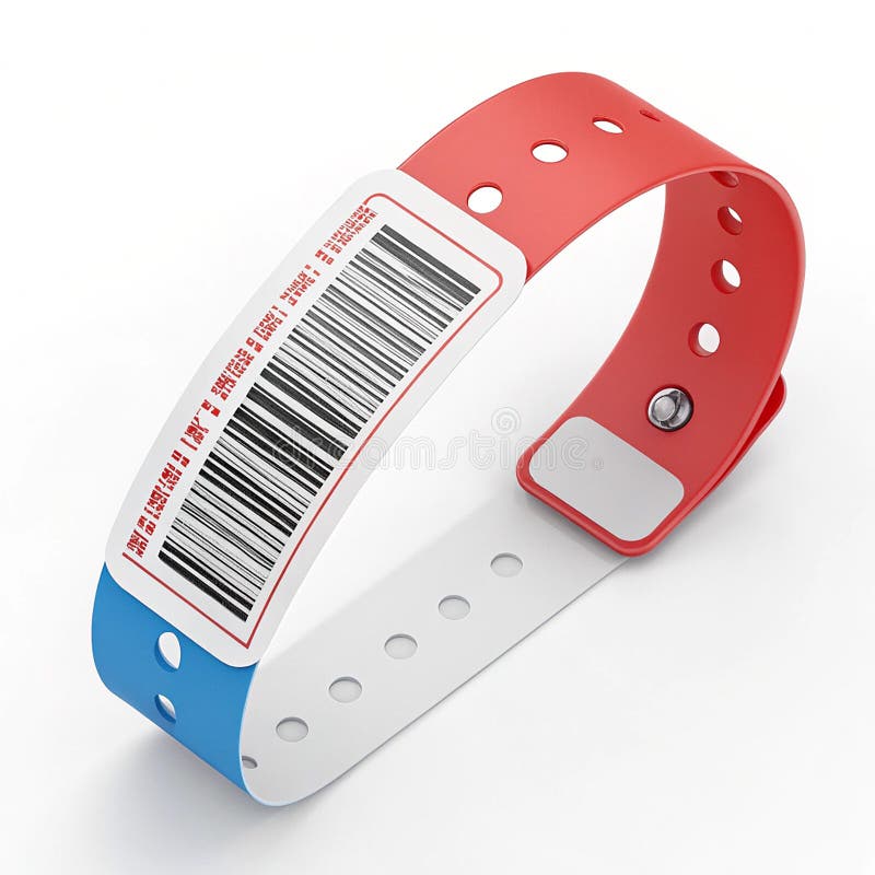 Medical ID Wristband with Barcode Stock Illustration - Illustration of ...