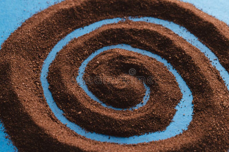 Close Up of Pattern of Brown Sand and Copy Space on Blue Background ...