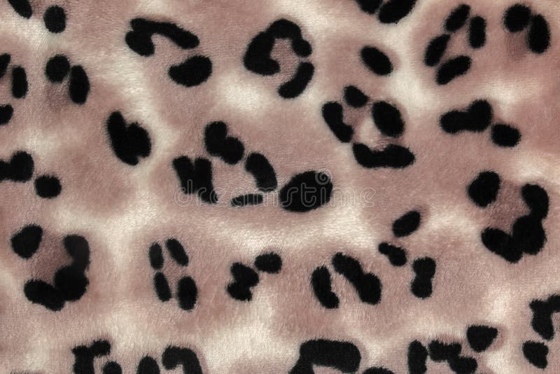 Close-up Pattern of Fleece Fabric with Leopard Pattern. Brown-beige and ...