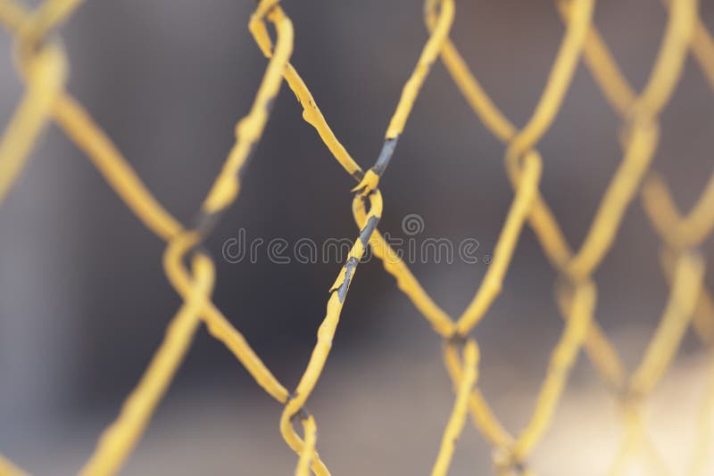 Close Up Pattern Paint Worn Yellow Barb Wire Background Stock Photo ...