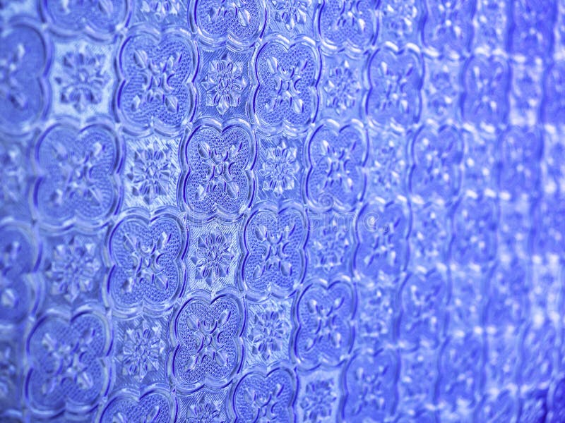 Close Up Pattern Surface and Texture of Blue Tinted Glass Window ...