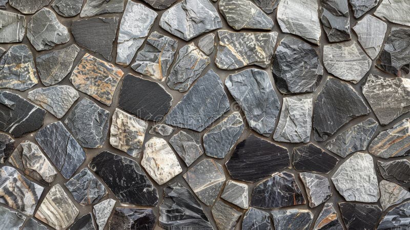 Close Up of a Patterned Stone Wall Stock Image - Image of black ...