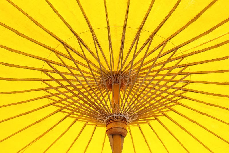 Patterns of Colorful Under Open Yellow Fabric Umbrella Texture ...