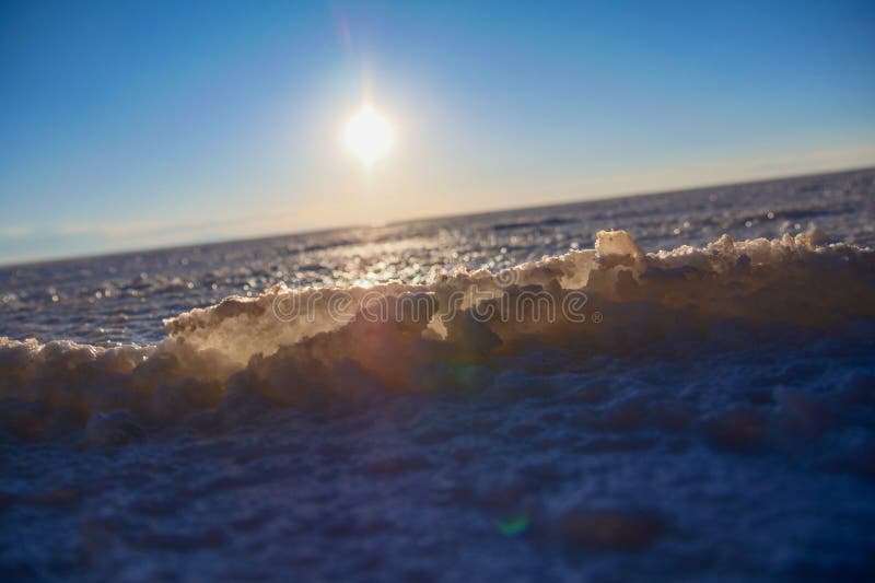 Close Up the Patterns of White Natural Crystalline Salt Structures on a ...