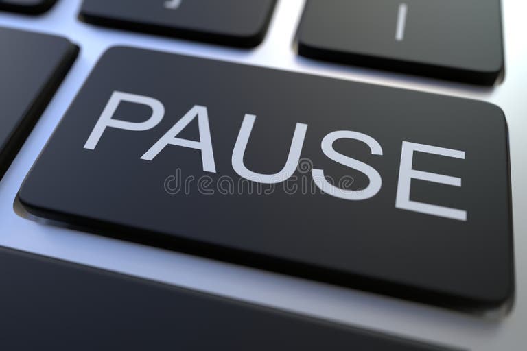 Close-up of PAUSE Key on the Keyboard. 3D Rendering Stock Illustration ...