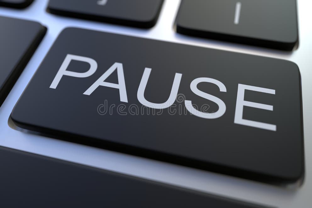 Close-up of PAUSE Key on the Keyboard. 3D Rendering Stock Illustration ...