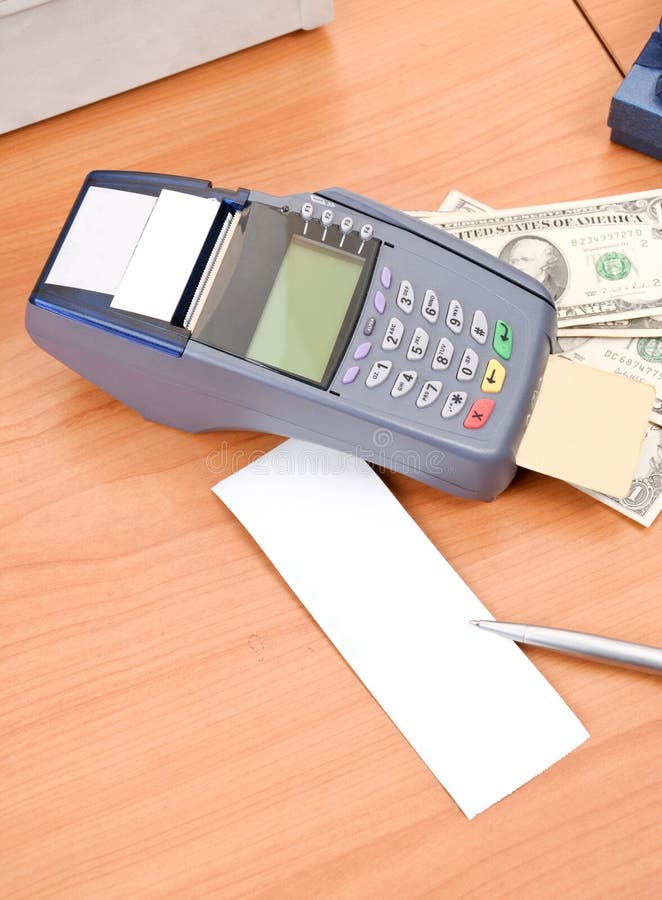 Close Up Payment Machine on during Using Credit Card Stock Image ...