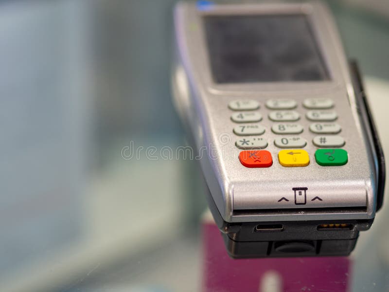 Close Up of Payment Terminal Stock Photo - Image of card, paying: 192869218