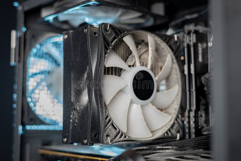 Close-up of a PC Cooling System, a Dirty Radiator from a Computer Stock ...