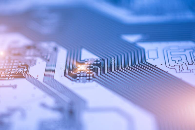 Close Up PCB Circuit Board Digital Technology Communication Data System ...