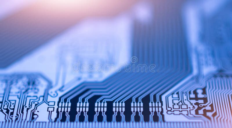 Close Up PCB Circuit Board Digital Technology Communication Data System ...