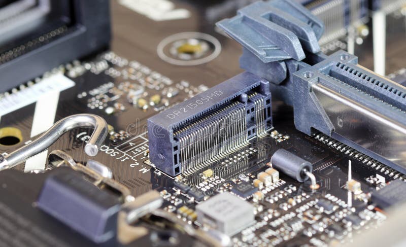 Close Up PCIe M.2 Connector Interface for Modern High Performance Ssd ...