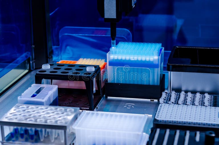 Close-up of PCR Test Automation Laboratory Stock Photo - Image of test ...