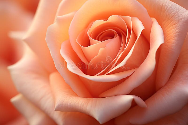 Close Up of Peach Colored Rose Flower Stock Illustration - Illustration ...