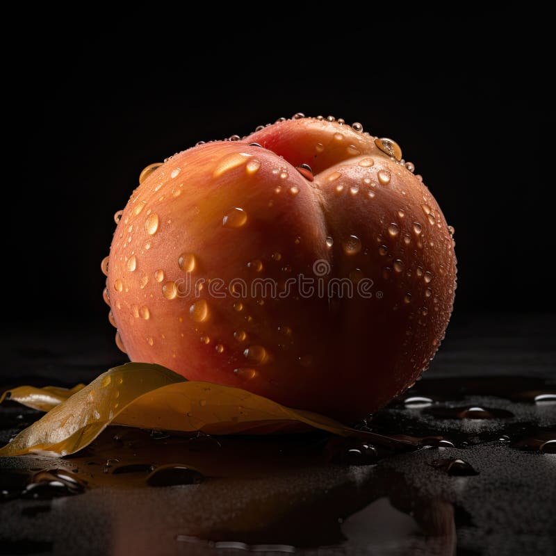 Wet Peach - Dynamic Composition - Dramatic Studio Lighting Stock ...