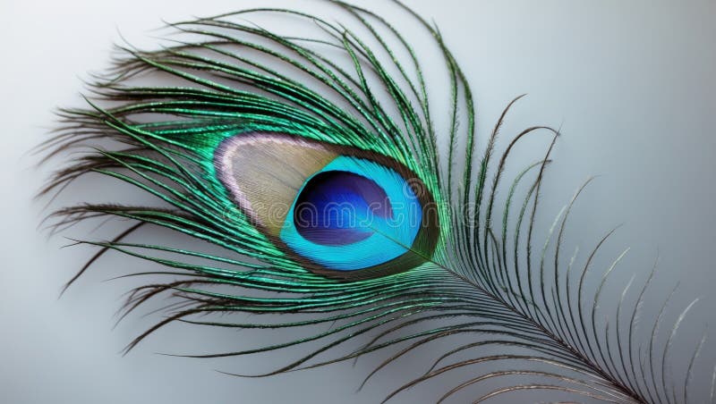 A Close Up of a Peacock Feather with a Blue Eye Stock Photo - Image of ...