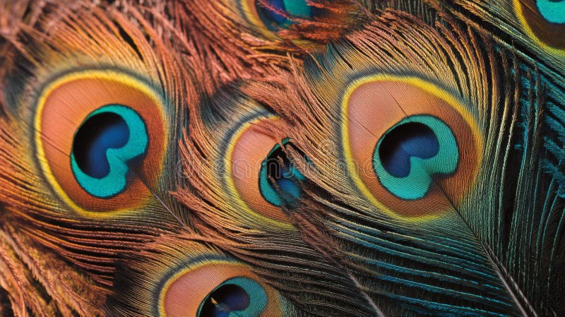 Close-up of a Peacock S Eye Spot Feathers Stock Illustration ...