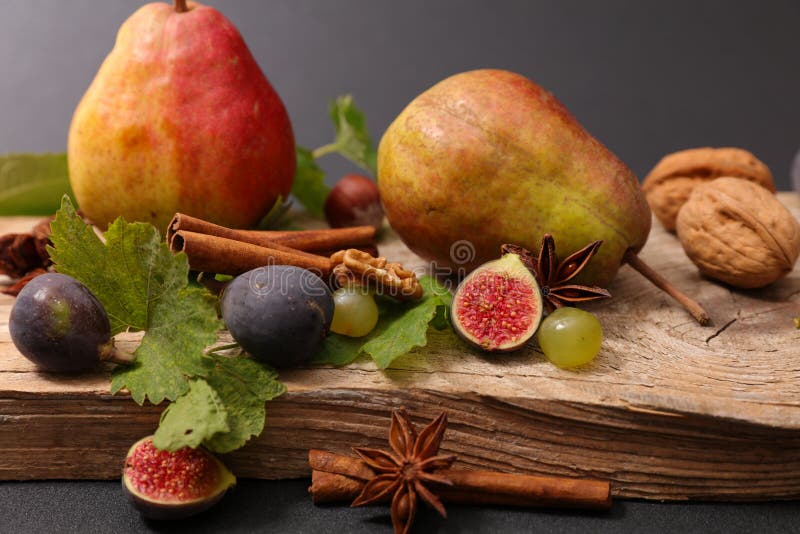 Pear and fig stock image. Image of seasonal, almond - 120577629