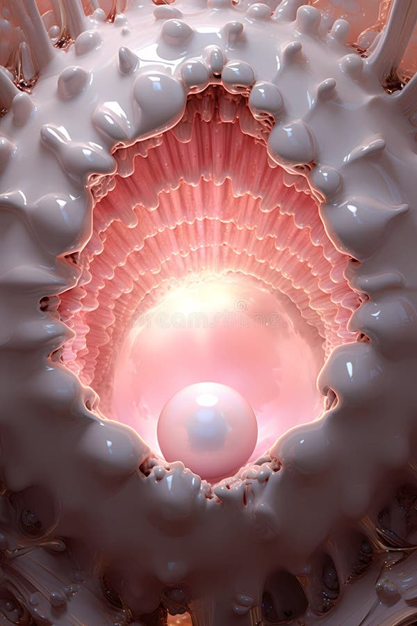 Close Up of a Pearl Inside a Shell Stock Illustration - Illustration of ...