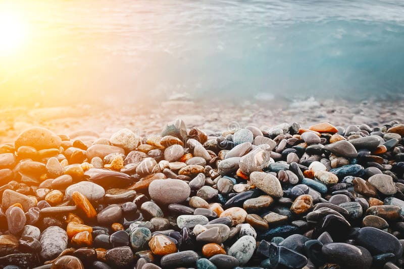 Close Up of Pebbles and Sea Water Stock Photo - Image of closeup, shore ...