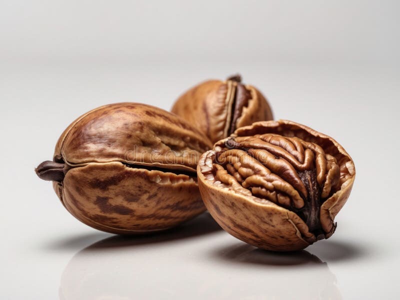 Close-up on Pecan Kernels. Natural, Nutritious and Healthy Nuts on a ...