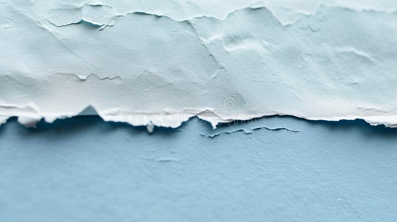 Close-up of Peeling Blue and White Paint on a Wall, Creating a Textured ...