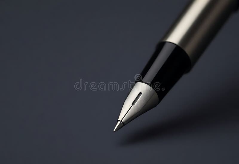 Close Up of a Pen on a Black Surface Stock Illustration - Illustration ...