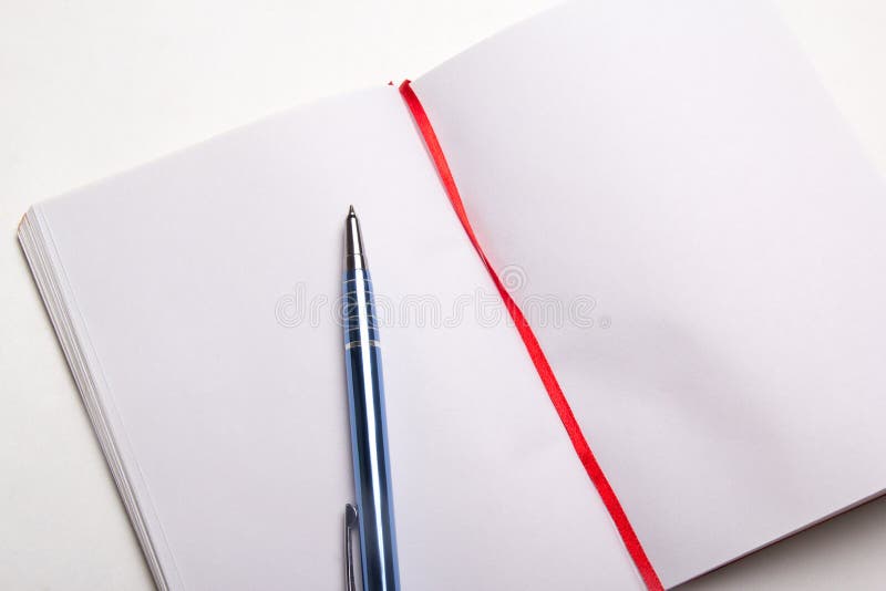 Close Up of Pen on Blank Note Book Stock Photo - Image of message ...