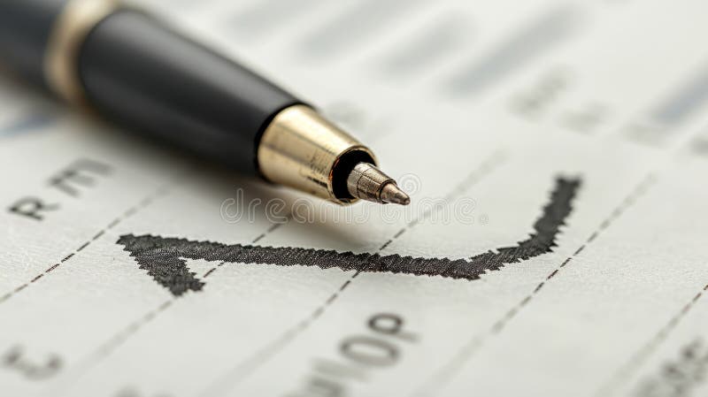 Close-up of Pen Drawing a Check Mark on Paper. Stock Image - Image of ...