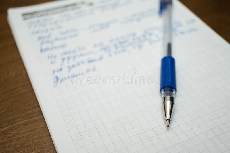 Pen and Notebook with Handwritten Text Stock Image - Image of design ...