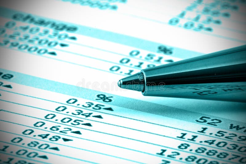 Close Up of Pen and Numbers Stock Image - Image of economy, spot: 147031545