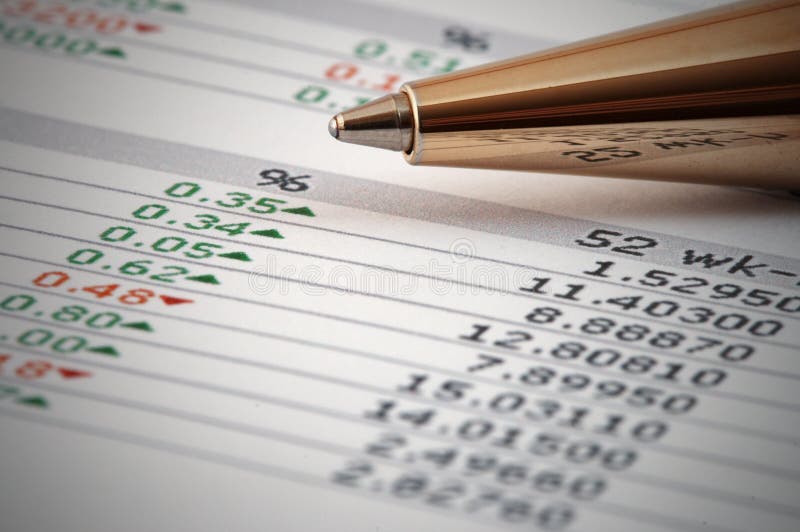 Close Up of Pen and Numbers Stock Photo - Image of economic, economy ...