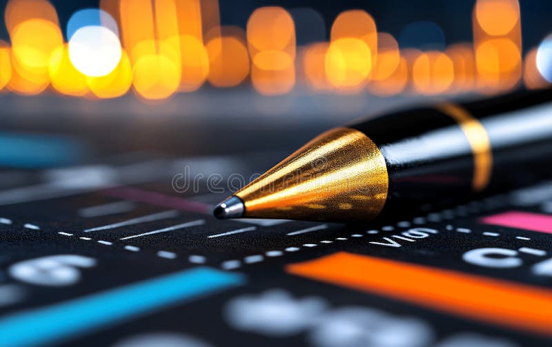 A Close Up of a Pen Point Resting on a Colorful Chart, Symbolizing ...