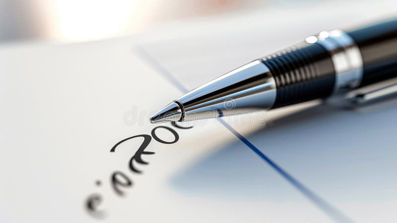 A Close-Up of Pen Signing. AI Generated Stock Image - Image of form ...